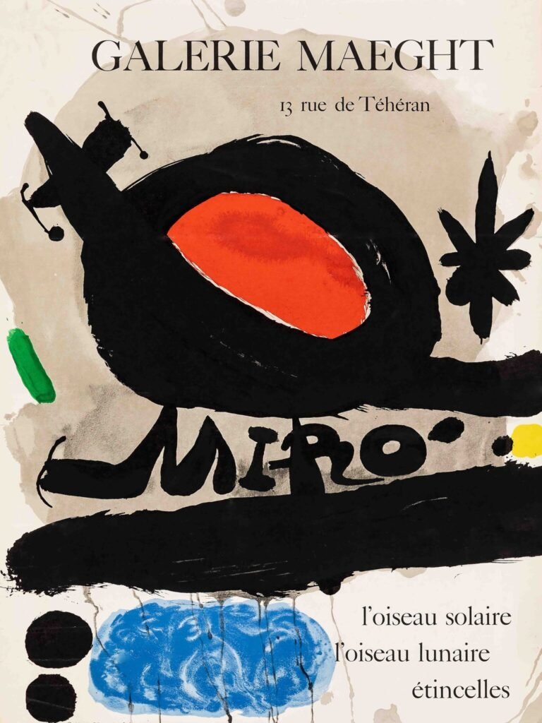 Joan Miró at Galerie Maeght Retro French Gallery Poster – 1960s Modern ...